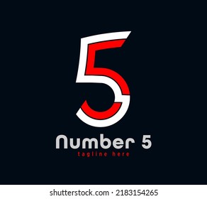 Number 5 Logo Design Linear Unique Stock Vector (Royalty Free ...