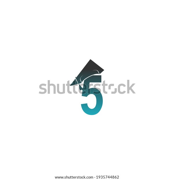 Number 5 Logo Icon Graduation Hat Stock Vector (Royalty Free ...