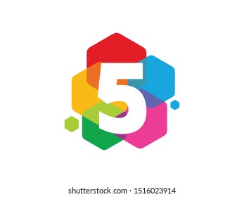 Number 5 Logo Symbol Template Design Stock Vector (Royalty Free ...
