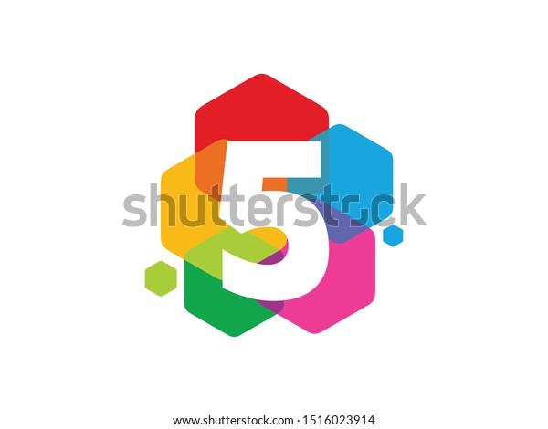 Number 5 Logo Symbol Template Design Stock Vector (Royalty Free ...