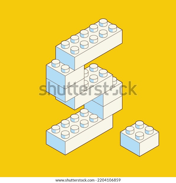 Número 5 de bloques de construcción: vector de stock (libre de regalías ...