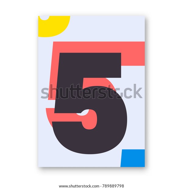 Number 5 Poster Cover Design Magazine Stock Vector (Royalty Free ...
