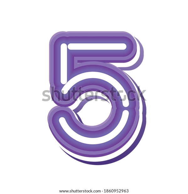 Number 5 Purple Neon Font Vector Stock Vector (Royalty Free) 1860952963 ...