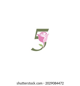 Number 5 Rose Icon Logo Vector Stock Vector (Royalty Free) 2029084472 ...