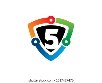 Number 5 Shield Technology Logo Symbol Stock Vector (Royalty Free) 1517427476 | Shutterstock