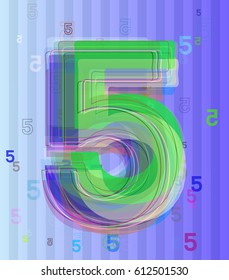 Number 5 Background Elements Stock Vector (Royalty Free) 653825965 ...