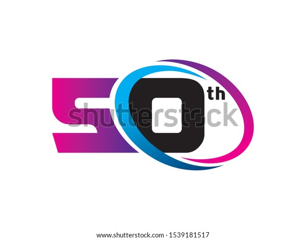 Number 50 Logo Symbol Template Design: vector de stock (libre de ...