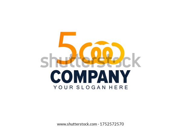 Number 5000 Typographic Iconic Logo Vector Stock Vector (Royalty Free ...
