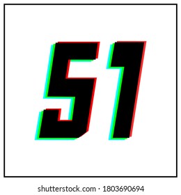 Number 51 Fifty One Vector Desing Stock Vector (Royalty Free ...