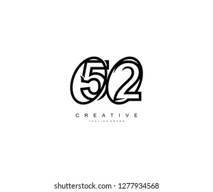 Number 52 Stylish Concept Rounded Oval Stock Vector (Royalty Free ...