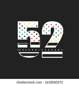 Number 52 Vector Font Alphabet Colorful Stock Vector (Royalty Free ...
