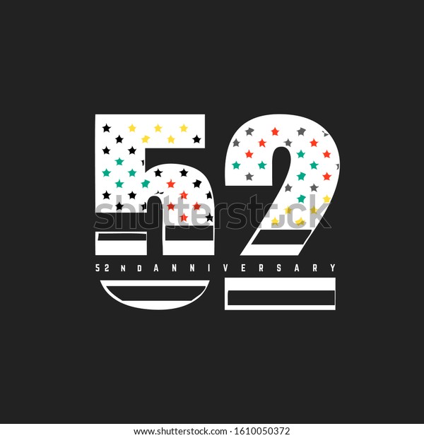 Number 52 Vector Font Alphabet Colorful Stock Vector (Royalty Free ...