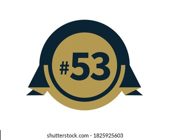 Number 53 Badge Design Vector Stock Vector (Royalty Free) 1825925603 ...