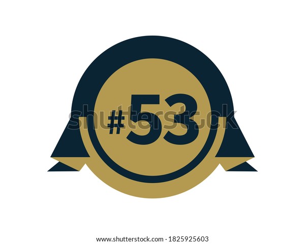 Number 53 Badge Design Vector Stock Vector (Royalty Free) 1825925603