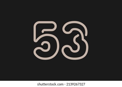 Number 53 Logo Monogram Number 53 Stock Vector (Royalty Free ...