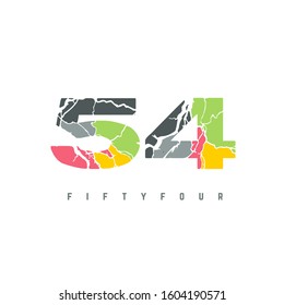 Number 54 Vector Font Alphabet Modern Stock Vector (Royalty Free ...