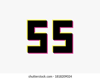 Number 55 Vector Desing Logo Dynamic Stock Vector (Royalty Free ...