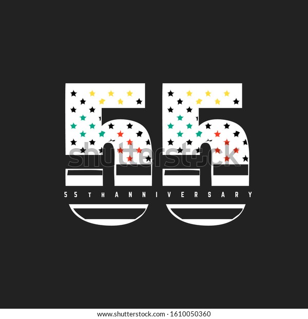 Number 55 Vector Font Alphabet Colorful Stock Vector (Royalty Free ...