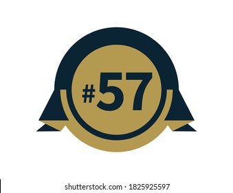Number 57 Badge Design Vector Stock Vector (Royalty Free) 1825925597 ...