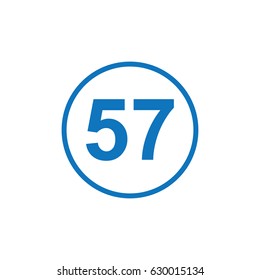 Number 57 Icon Illustration Isolated Vector Stock Vector (Royalty Free ...