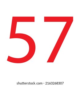 Number 57 Simple Clip Art Vector Stock Vector (Royalty Free) 2163268307 ...
