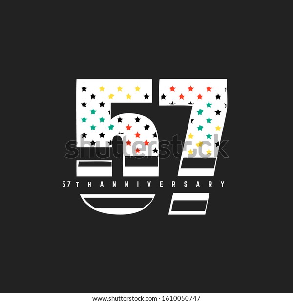 Number 57 Vector Font Alphabet Colorful Stock Vector (Royalty Free ...