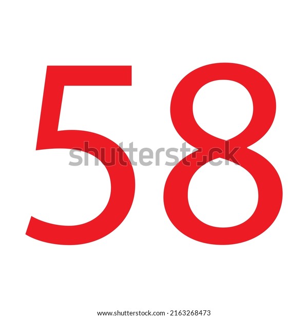 Number 58 Simple Clip Art Vector Stock Vector (Royalty Free) 2163268473 ...
