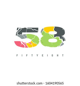 Number 58 Vector Font Alphabet Modern Stock Vector (Royalty Free ...