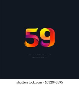 Number 59 Fifty Nine Multi Colour Stock Vector (Royalty Free ...