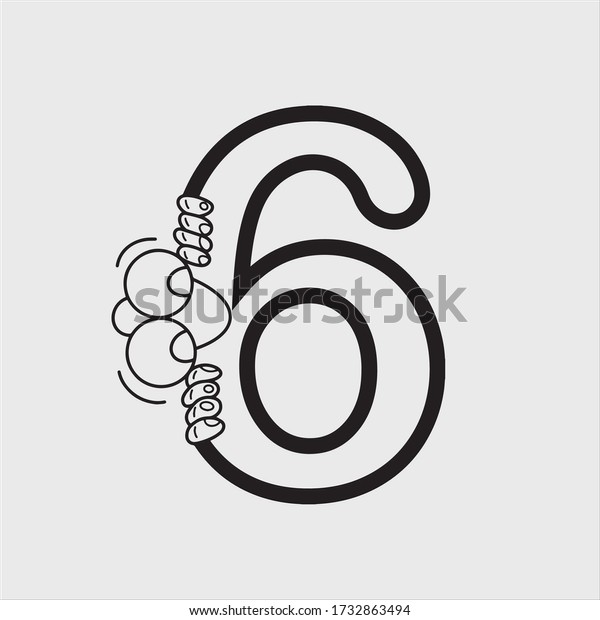 Number 6 Funny Letter Hand Drawn Stock Vector (Royalty Free) 1732863494 ...