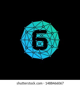 Number 6 Logo Design Template Technology Stock Vector (Royalty Free ...
