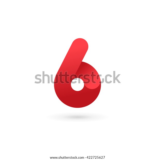 Number 6 logo icon design template elements