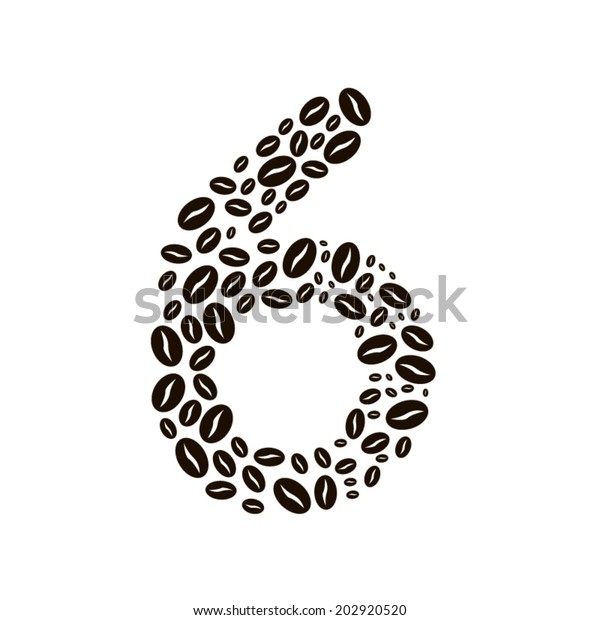 Number 6 Made Coffee Beans Vector Stock Vector (Royalty Free) 202920520 ...