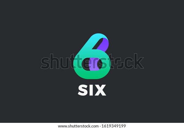 Number 6 Six Logo Design Vector Stock Vector (Royalty Free) 1619349199 ...