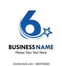 Number 6 Star Logo Template Illustration Stock Vector (Royalty Free ...