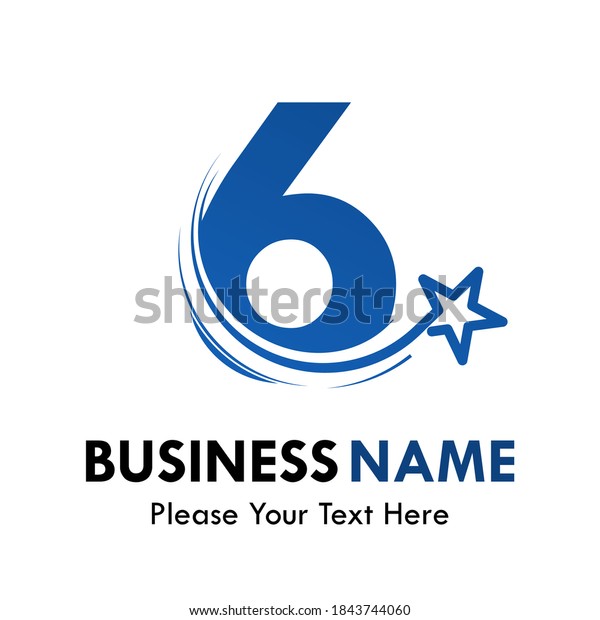 Number 6 Star Logo Template Illustration Stock Vector (Royalty Free ...