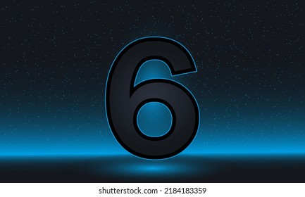 Number 6 Vector Luxury Blue Number Stock Vector (Royalty Free ...