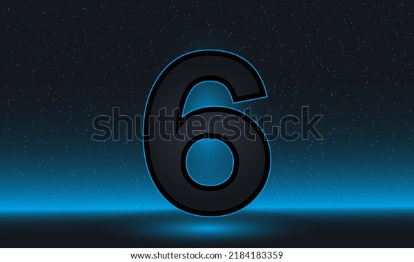 Number 6 Vector Luxury Blue Number Stock Vector (Royalty Free ...