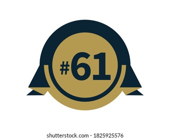 Number 61 Badge Design Vector Stock Vector (Royalty Free) 1825925576 ...