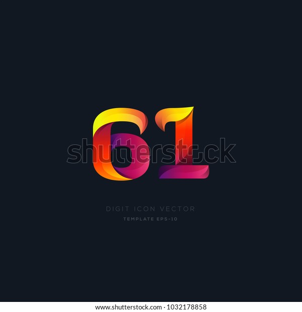 Number 61 Sixty One Multi Colour Stock Vector (Royalty Free) 1032178858 ...