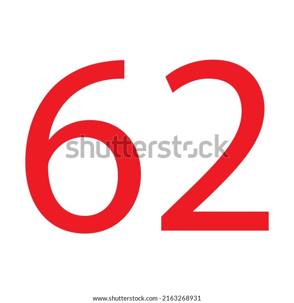 Number 62 Simple Clip Art Vector Stock Vector (Royalty Free) 2163268931 ...