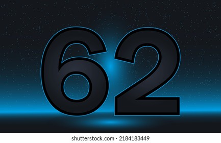 Number 62 Vector Luxury Blue Number Stock Vector (Royalty Free ...
