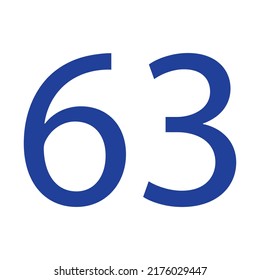 Number 63 Vector Illustration Isolated On Stock Vector (Royalty Free ...