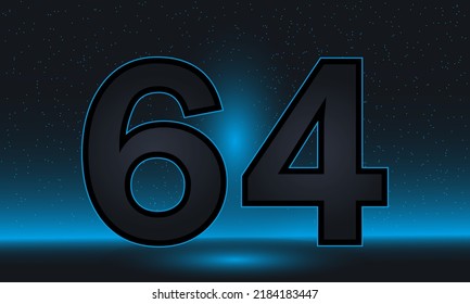 Number 64 Vector Luxury Blue Number Stock Vector (Royalty Free ...
