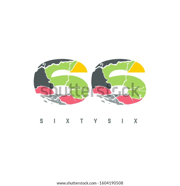 Number 66 Vector Font Alphabet Modern Stock Vector (Royalty Free ...