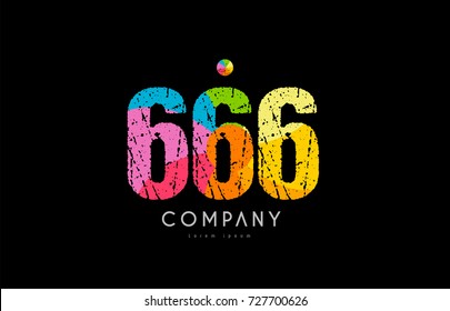 Number 666 Logo Icon Design Grunge Stock Vector (Royalty Free ...