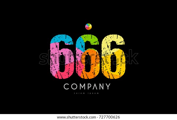Number 666 Logo Icon Design Grunge Stock Vector (Royalty Free ...