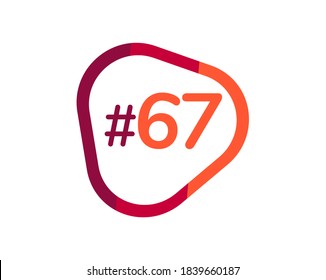 Number 67 Image Design 67 Logos Stock Vector (Royalty Free) 1839660187 ...