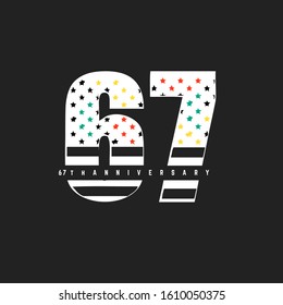 Number 67 Vector Font Alphabet Colorful Stock Vector (Royalty Free ...