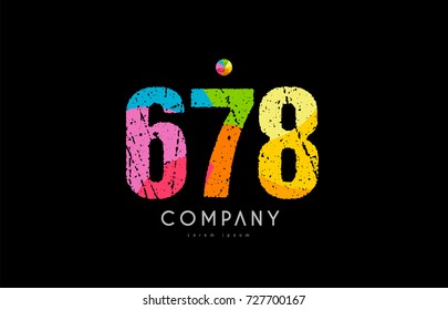 Number 678 Logo Icon Design Grunge Stock Vector (Royalty Free ...
